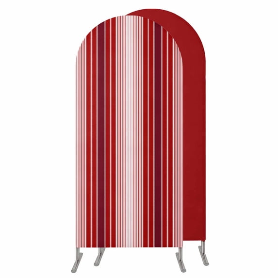 4FT Arch Backdrop Covers, Red Vertical Striped Wedding Arch Cover ...