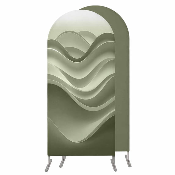 4FT Arch Backdrop Covers, Sage Green Striped Wedding Arch Cover ...
