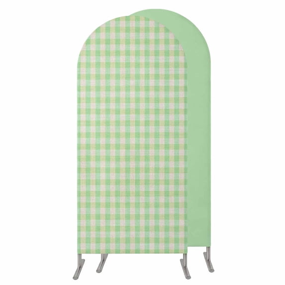 4FT Arch Backdrop Covers, Sage Green Wedding Arch Cover Stretchy, Grid ...