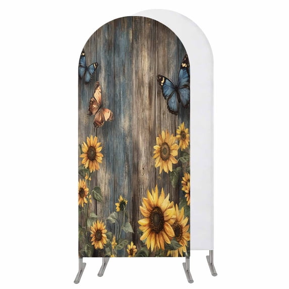 4FT Arch Backdrop Covers, Spring Yellow Sunflower Wedding Arch Cover ...