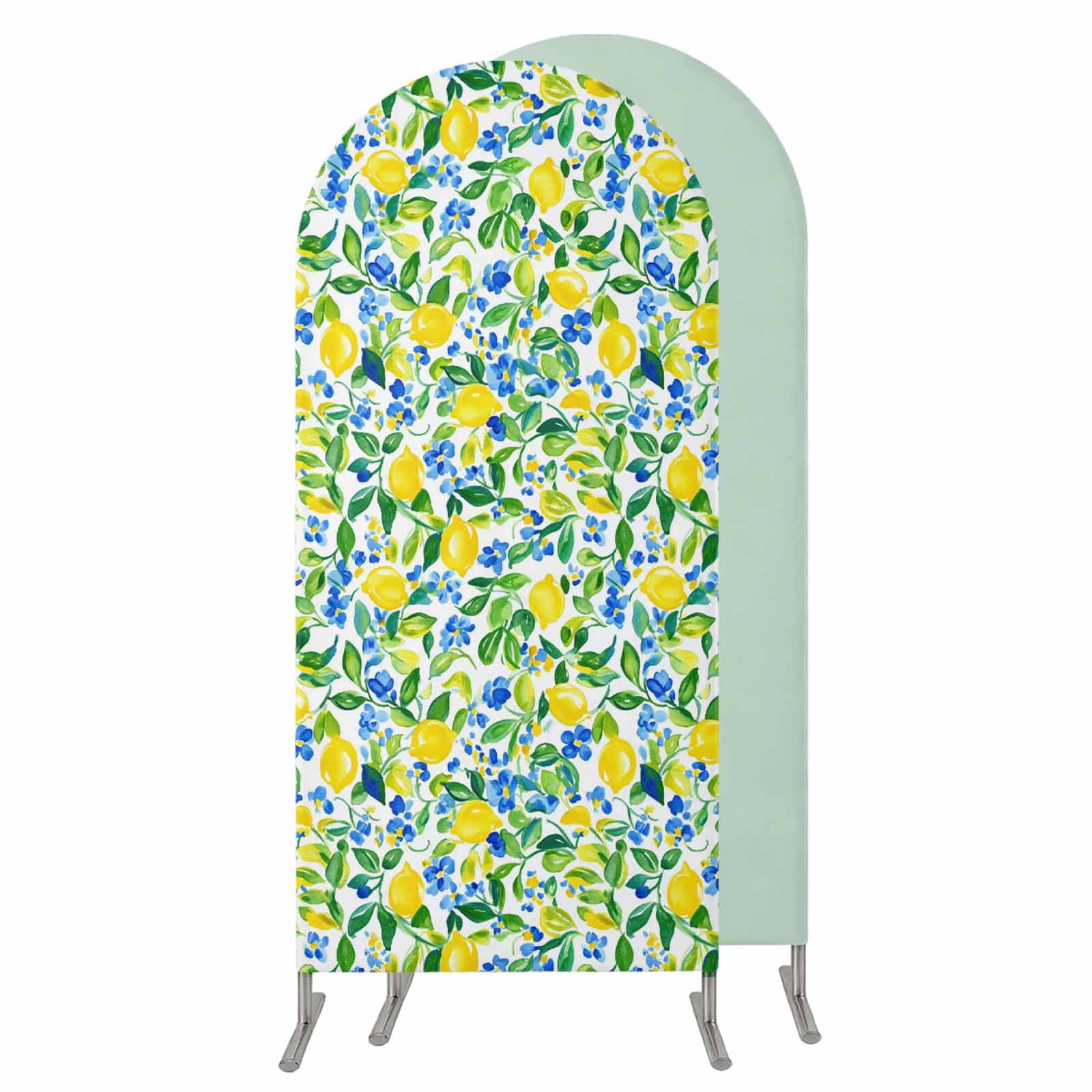 4FT Arch Backdrop Covers, Summer Lemon Wedding Arch Cover Stretchy ...