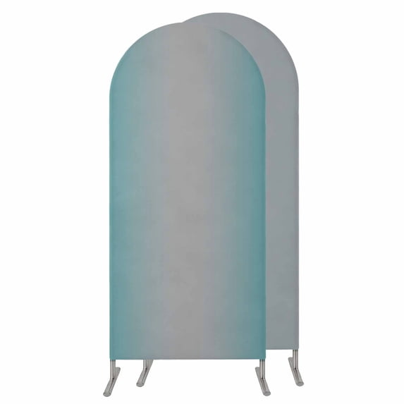 4FT Arch Backdrop Covers, Teal Grey Ombre Wedding Arch Cover Stretchy ...