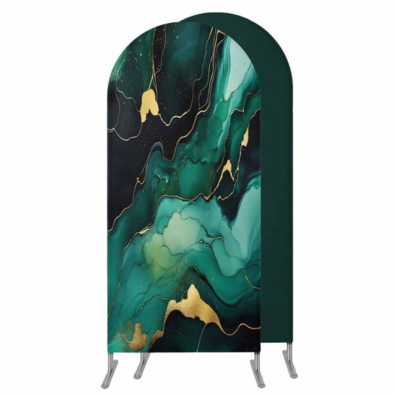 4FT Arch Backdrop Covers, Teal Marble Wedding Arch Cover Stretchy ...