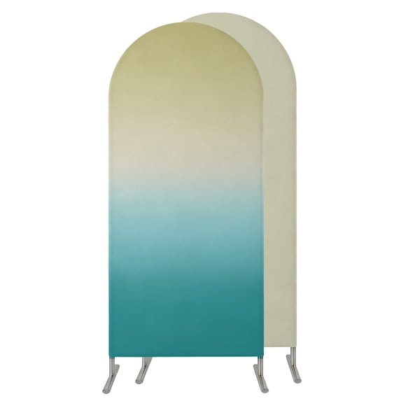 4FT Arch Backdrop Covers, Yellow Teal Ombre Wedding Arch Cover Stretchy ...
