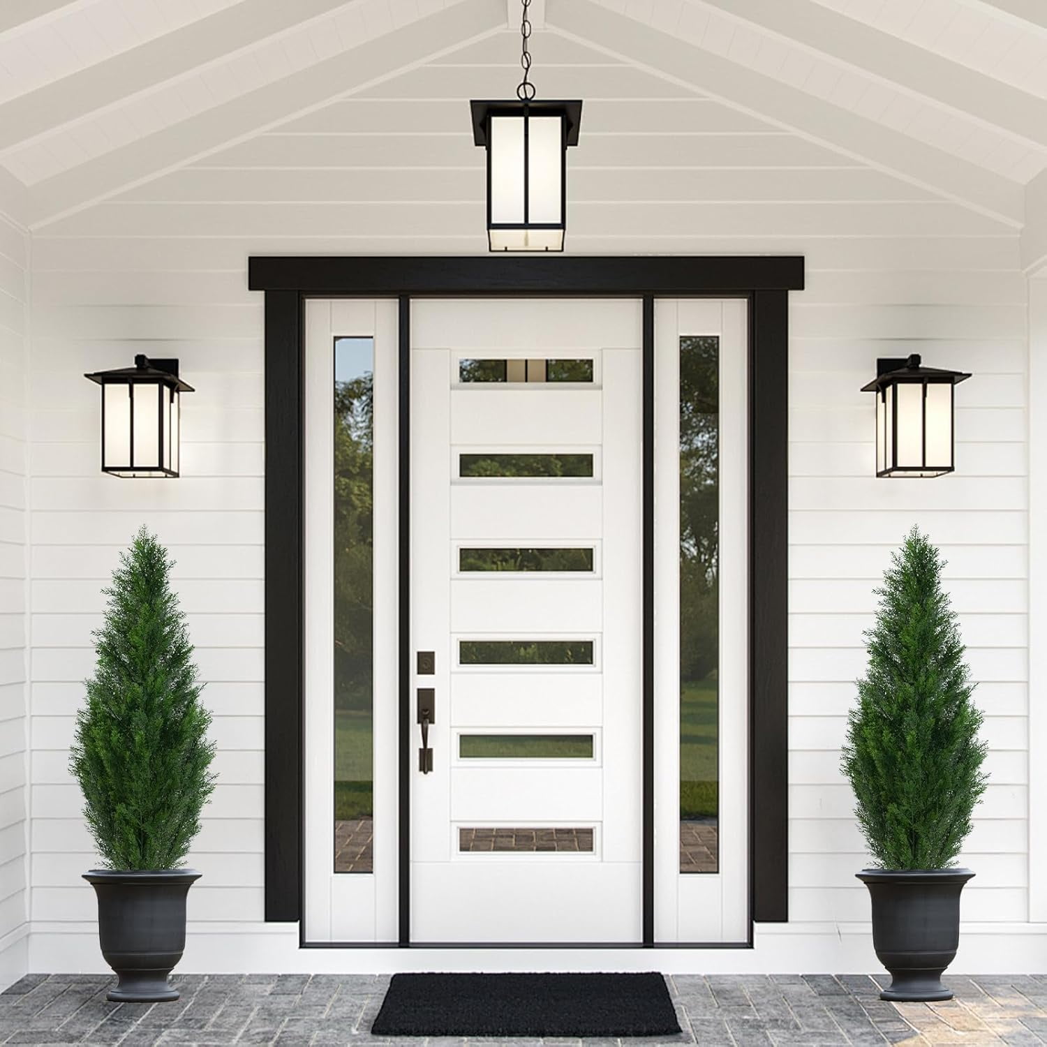 4FT Artificial Topiary Cedar Tree, Fake Cedar Plant for Indoor Outdoor ...