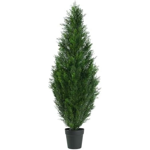 4FT Artificial Topiary Cedar Tree, Fake Cedar Plant for Indoor Outdoor ...