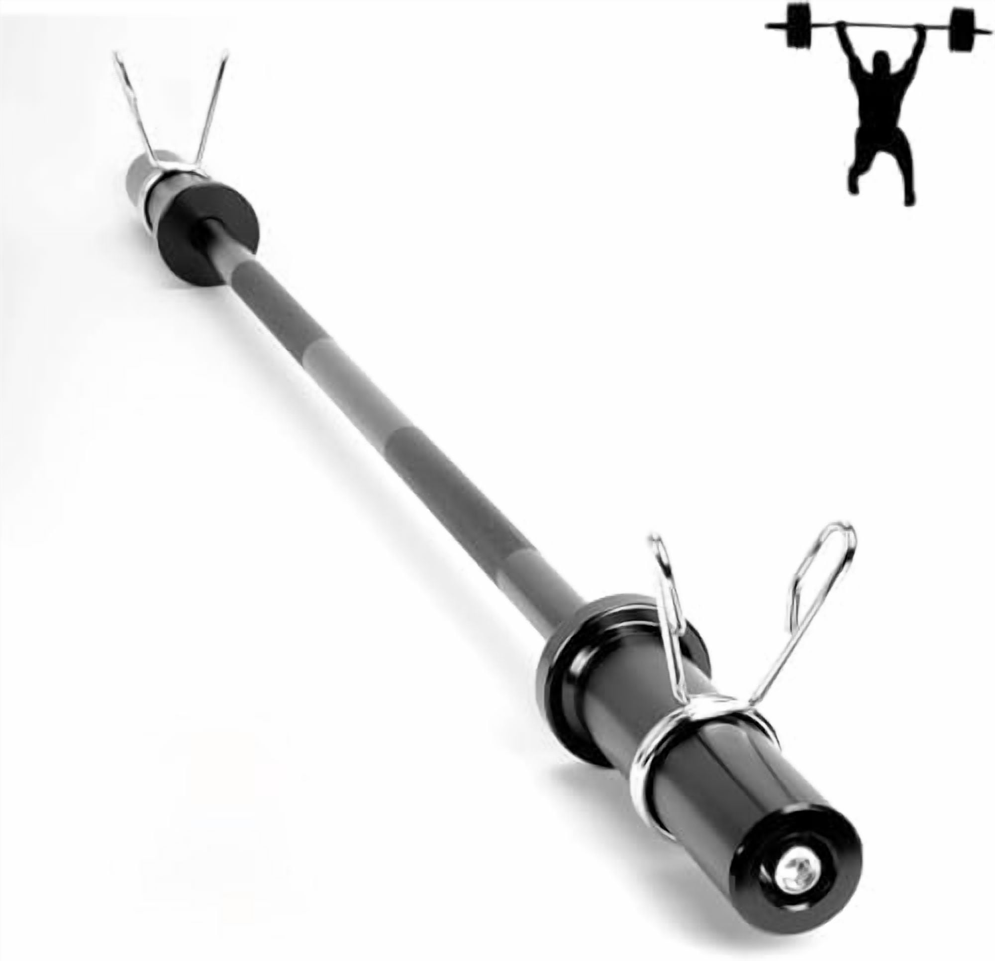 4FT Barbell Bar Solid Threaded Chrome barbell Bar with 2 inch Center ...