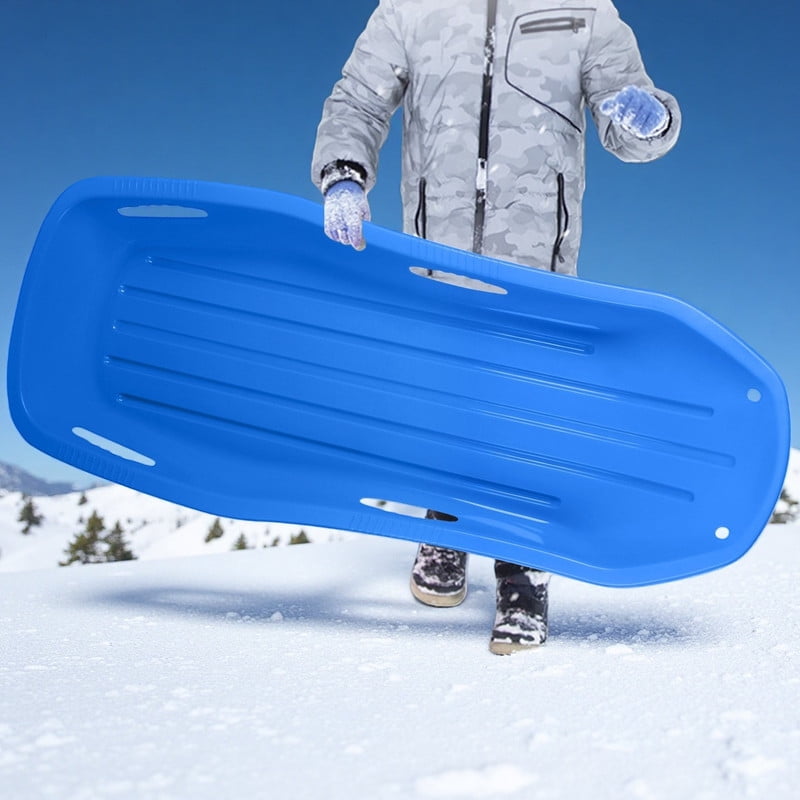 4FT Blue Polar Glide Snow Sled, Dual-Rider Sport Toboggan with Pull ...