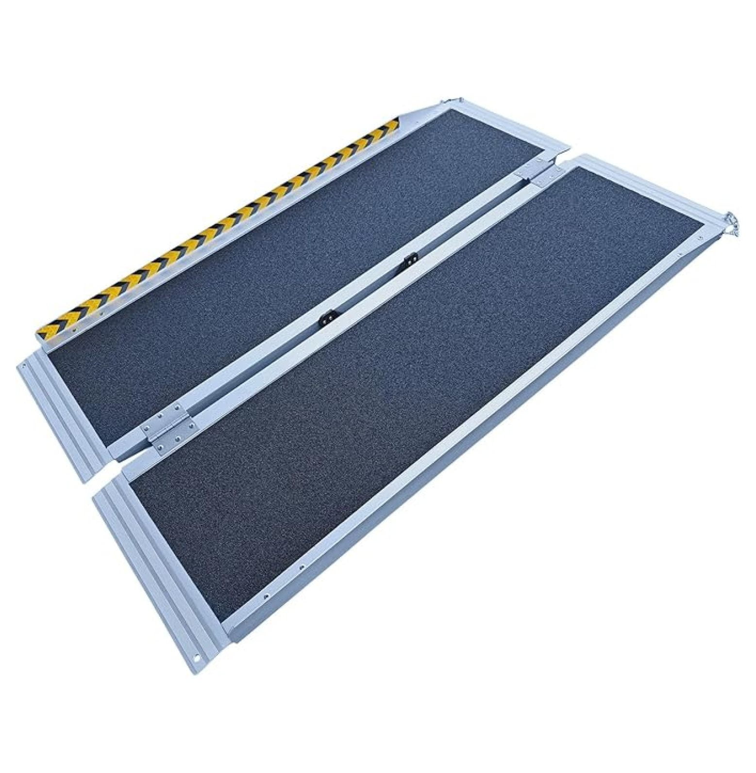 4FT Center-Fold Portable Wheelchair Ramp-Grit Tape Surface Up to 8-inch ...