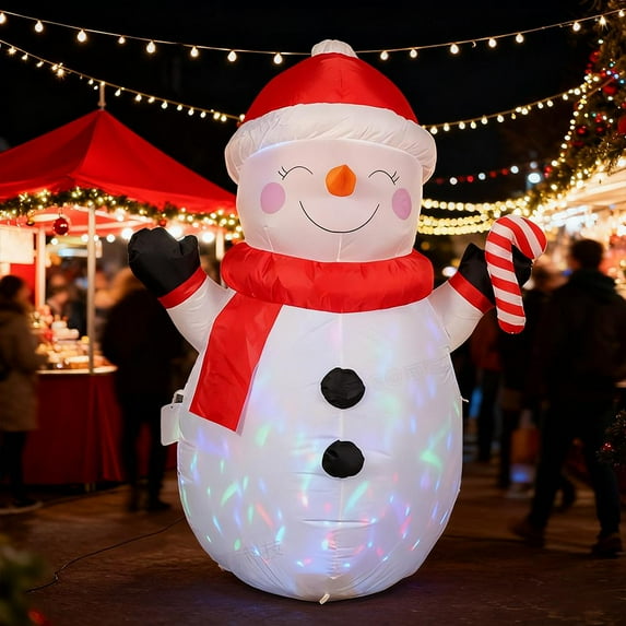 4FT Christmas Inflatables Snowman with Led Lights, Blow Ups Christmas ...