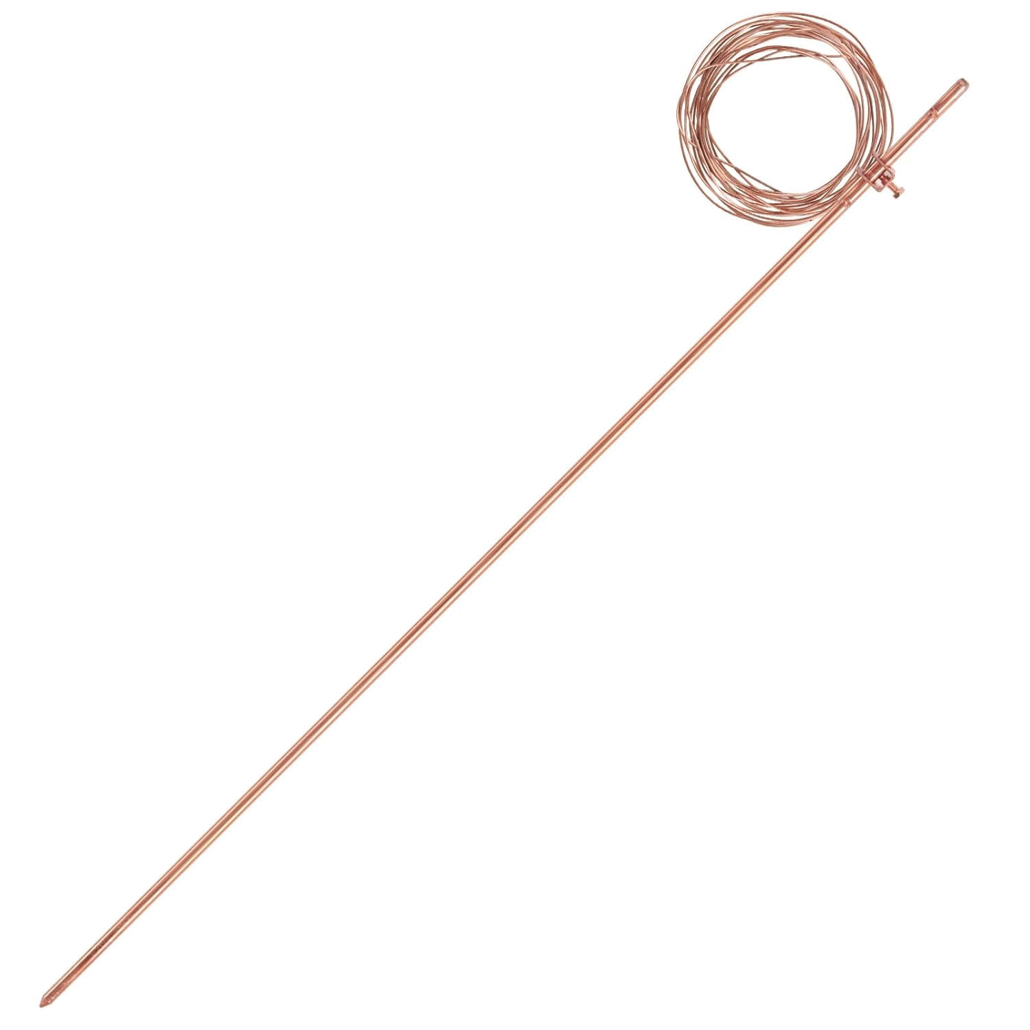 4FT Copper Clad Grounding Rod with 10ft Ground Wire, 3/8" Dia. Bonded ...
