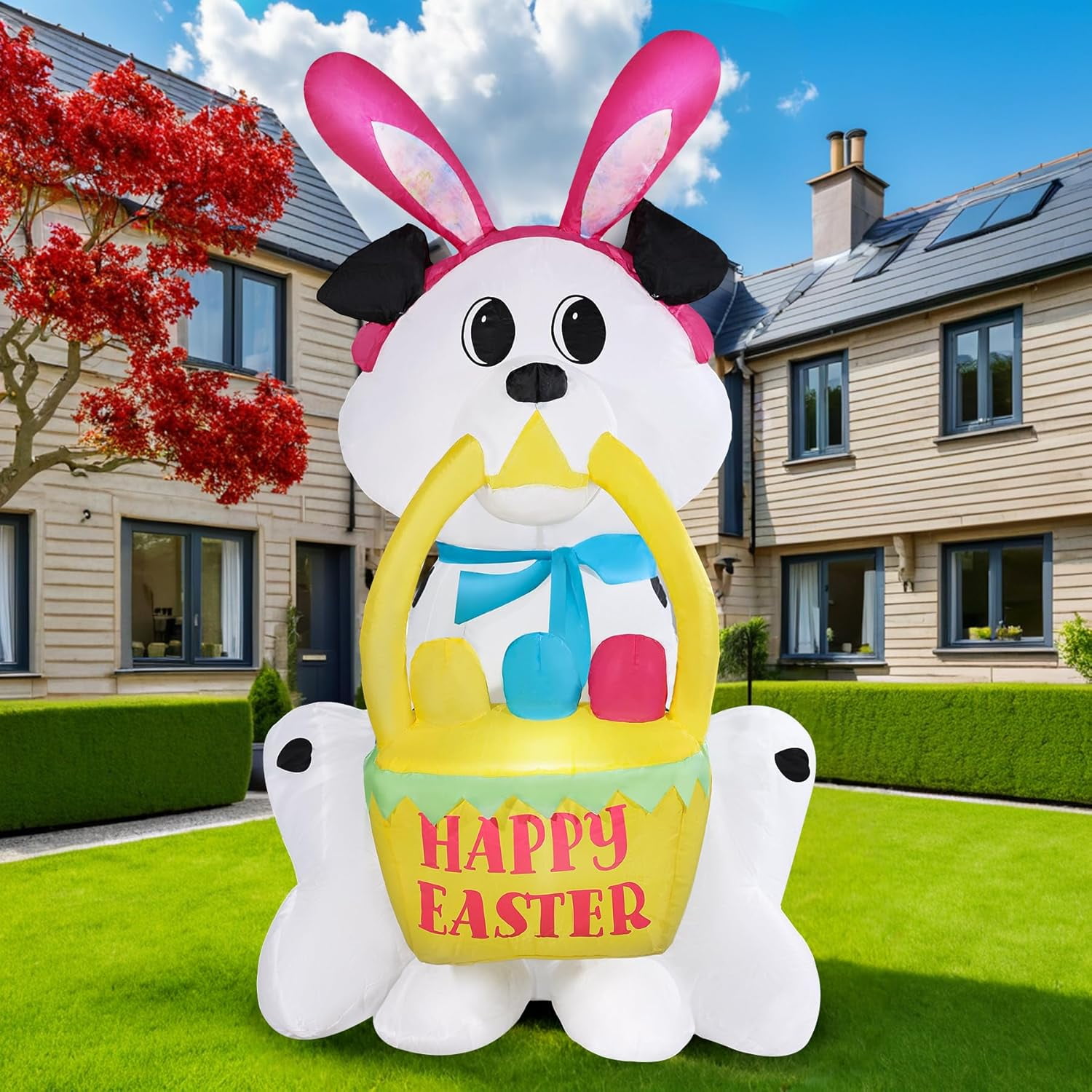 4FT Easter Inflatables Dog Outdoor Decoration, Brighter Inflatable Dog ...