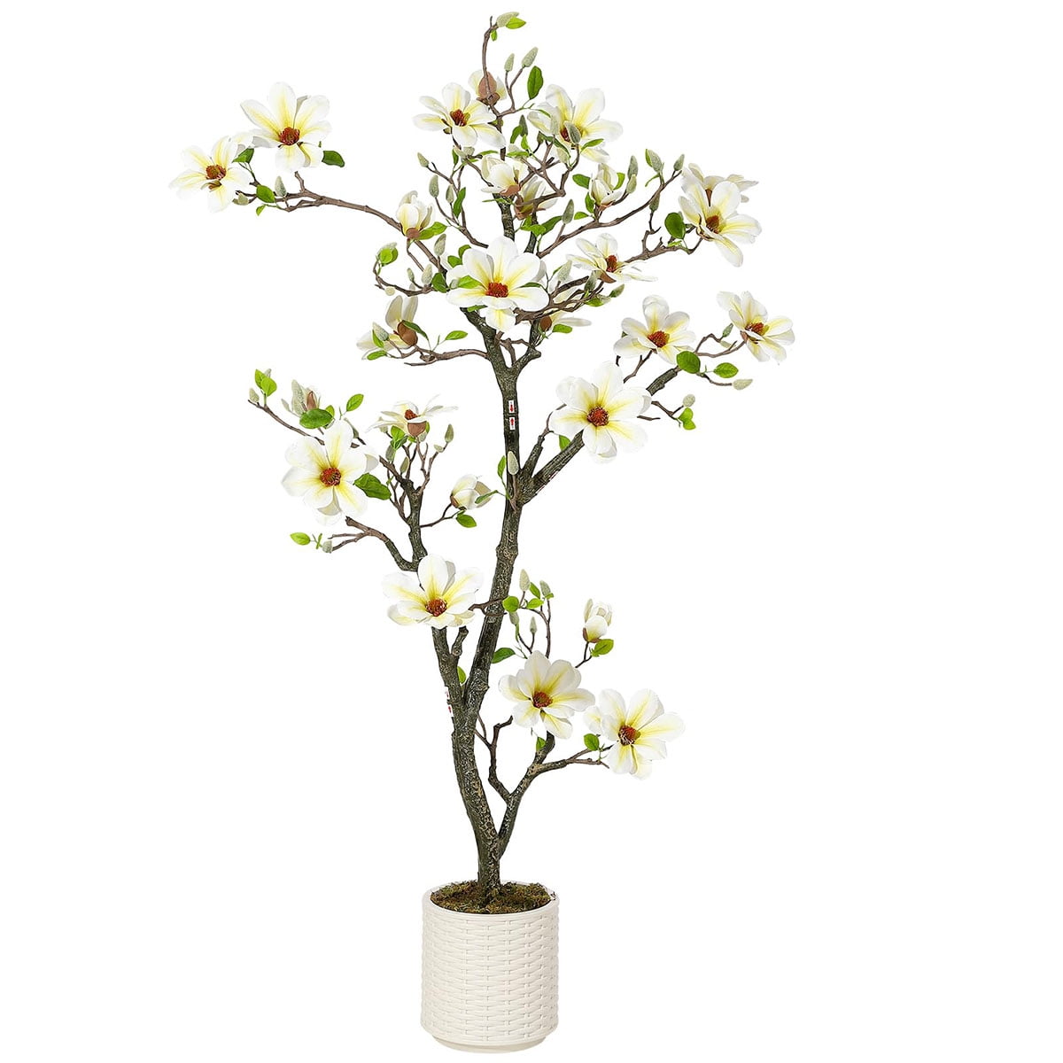 4FT Faux Southern Magnolia Plants Yellow Flowered Magnolia for Yard ...