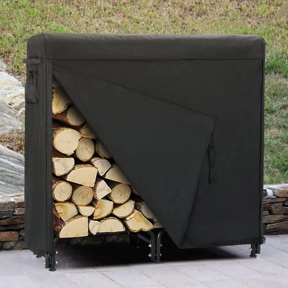 4FT Firewood Rack Outdoor with Cover,Heavy Duty wood racks outdoor for ...