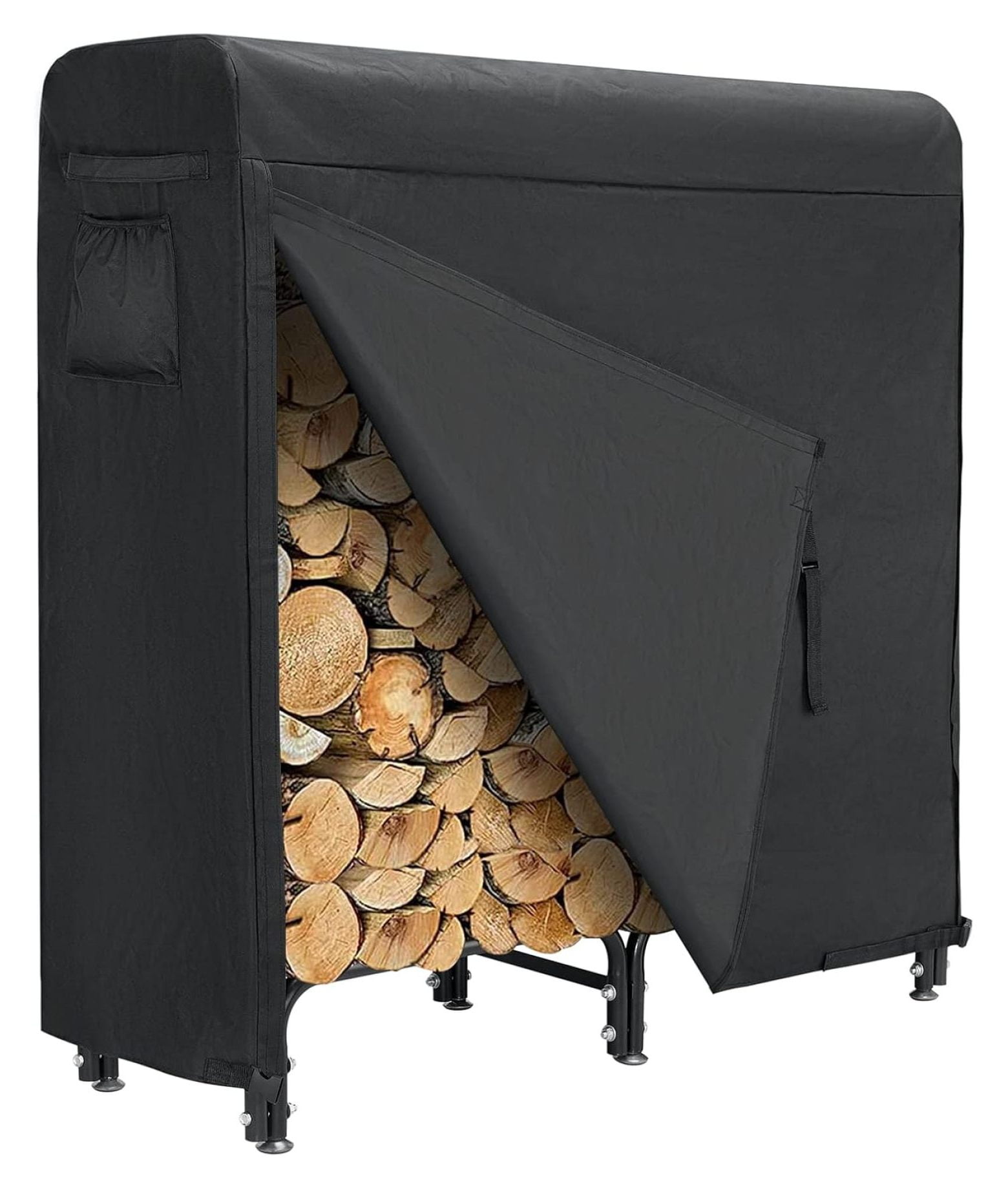 4FT Firewood Rack Outdoor with Cover,Heavy Duty wood racks outdoor for ...