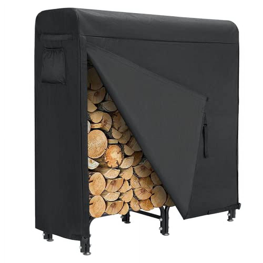 4FT Firewood Rack Outdoor with Cover,Heavy Duty wood racks outdoor for ...