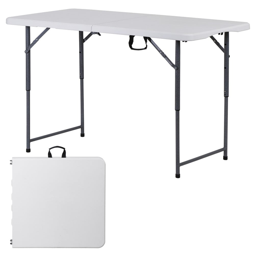 4FT Folding Table Heavy Duty Plastic Foldable Table Banquet Table w ...