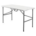 4FT Folding Table, Heavy Duty Plastic Table, Portable Folding Workbench ...