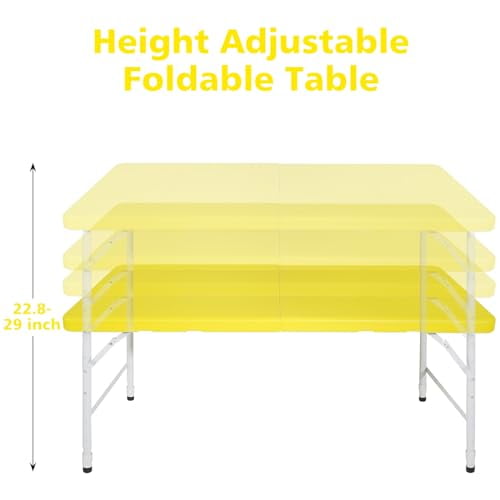4FT Folding Table, Small Foldable Outdoor Table with Handle, Portable ...