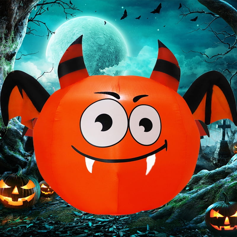 4FT Halloween Inflatables Pumpkin Outdoor Decorations Blow Up Pumpkin ...