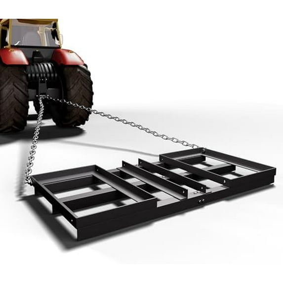 4FT Harrow Rake Driveway Grader,50 LB Heavy Duty Tow Behind Lawn Rake ...