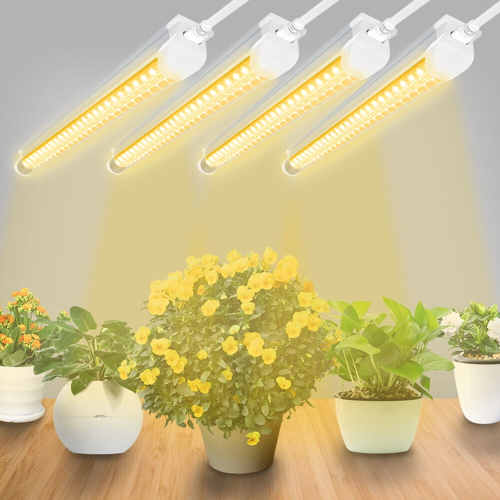 4FT Integrated LED Grow Light, Full Spectrum Plant Growing Lamp With ...