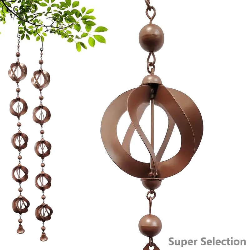 4FT Iron Rain Chain For Gutters, Decorative Outdoor Rainwater Downspout ...