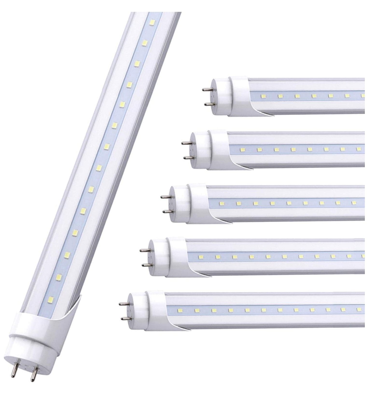 4FT LED Bulb Light,22W Bi Pin LED Tube Light,6000K, Dual-Ended Power, Ballast Bypass, Clear ...