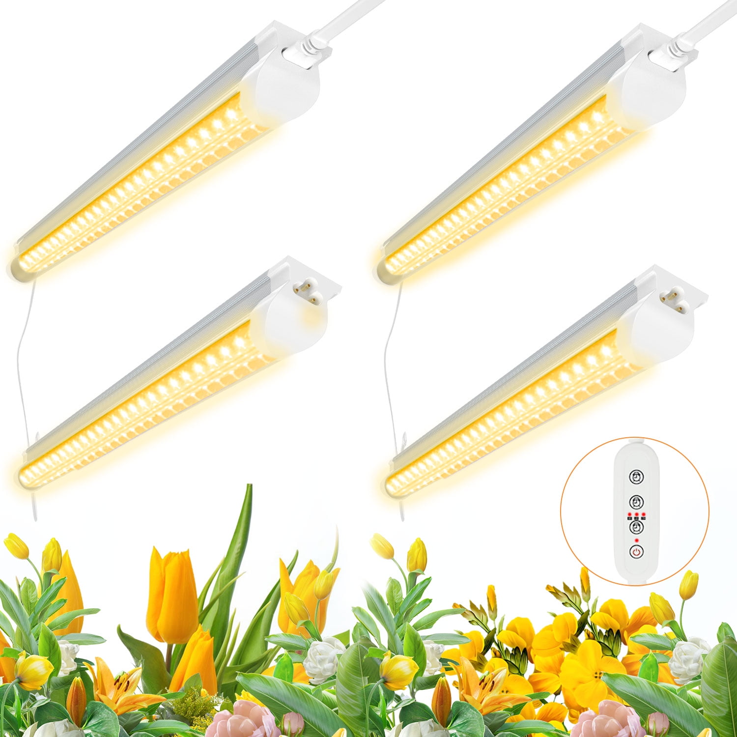 Indoor Growth, 4FT LED Grow Light, Full Spectrum Plant Lamp, 3000K Warm ...