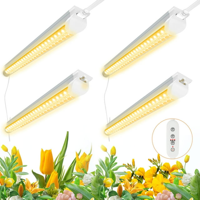 Indoor Growth, 4FT LED Grow Light, Full Spectrum Plant Lamp, 3000K Warm ...