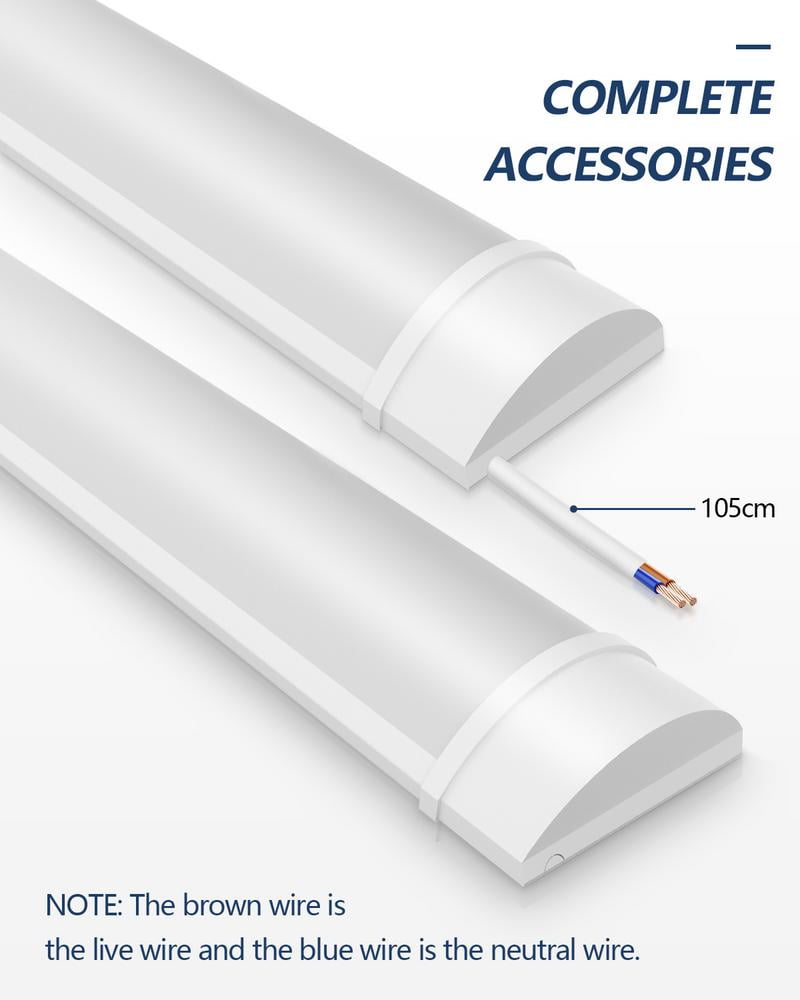 4FT LED SHOP LIGHT 4500K Fixture LED Ceiling Lights Garage Lamp neutral ...