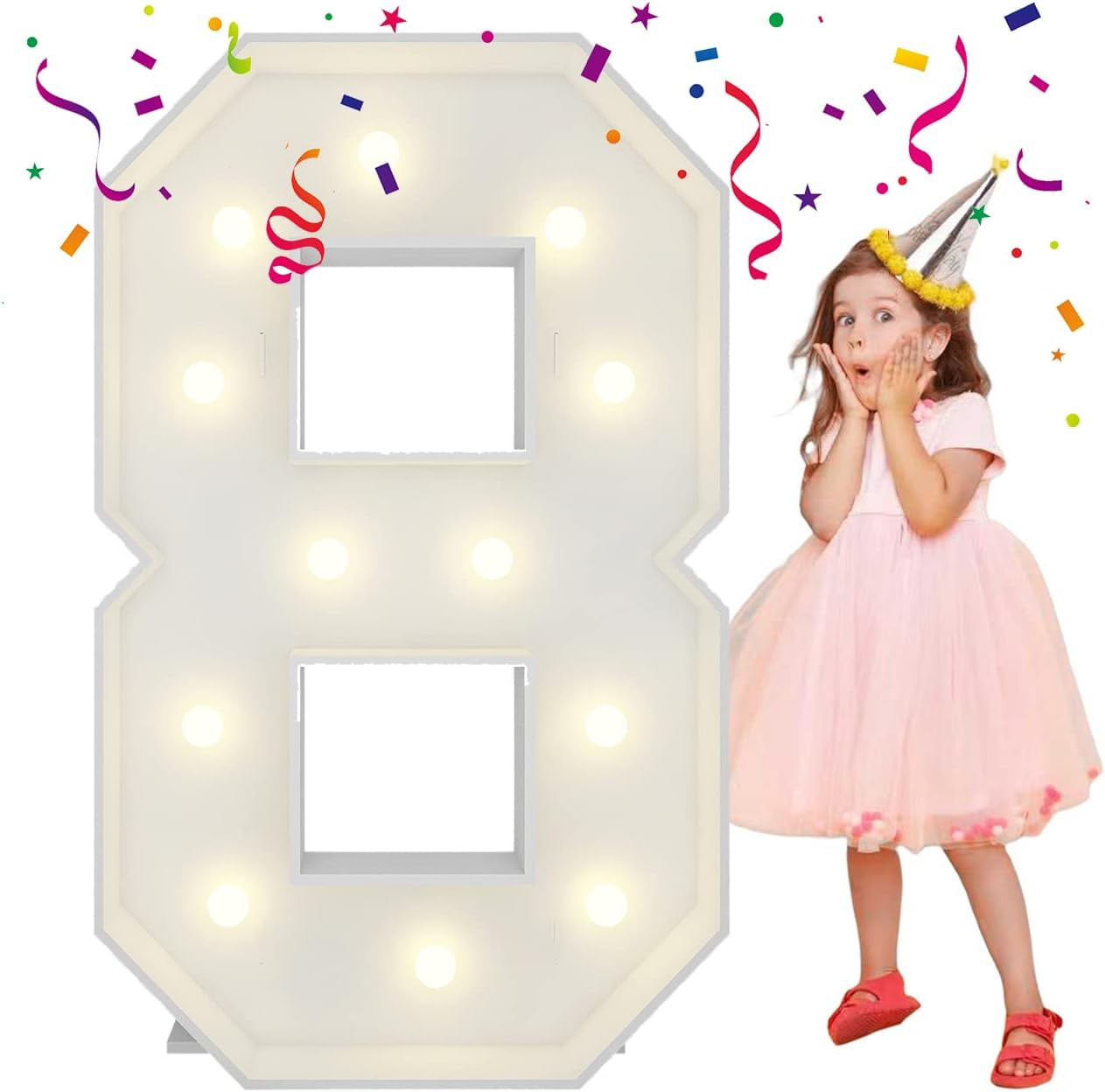 4FT Light Up Numbers Letters, Mosaic Numbers for Balloons, Giant Mosaic ...