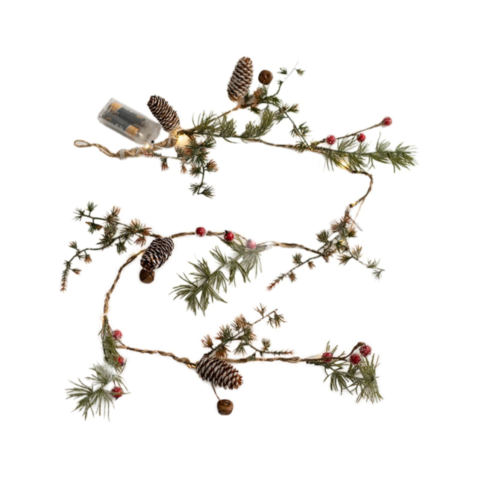 4FT Lighted Christmas Garland Pre Lit With LED Lights Battery Operated ...