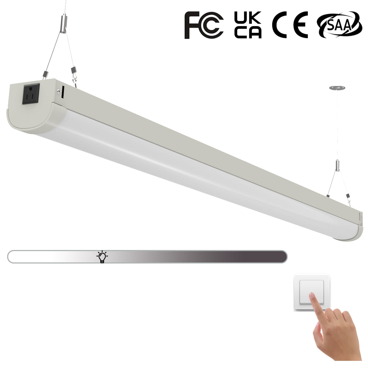 4FT Linkable Plug LED Linear Strip 80W Stairwell Light Fixture, 8800lm ...