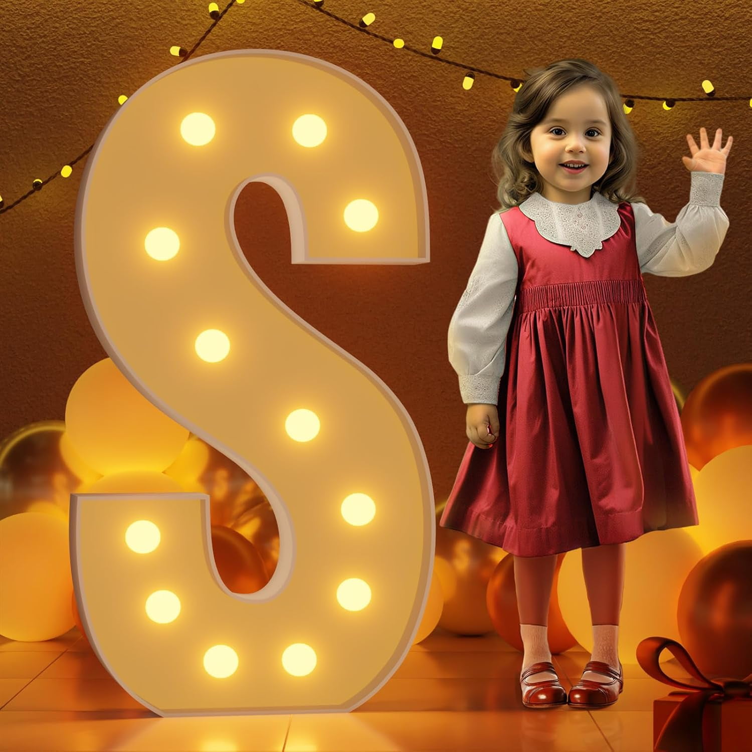 4FT Marquee Light Up Letters S, Large Light Up Letters for Baby Shower ...