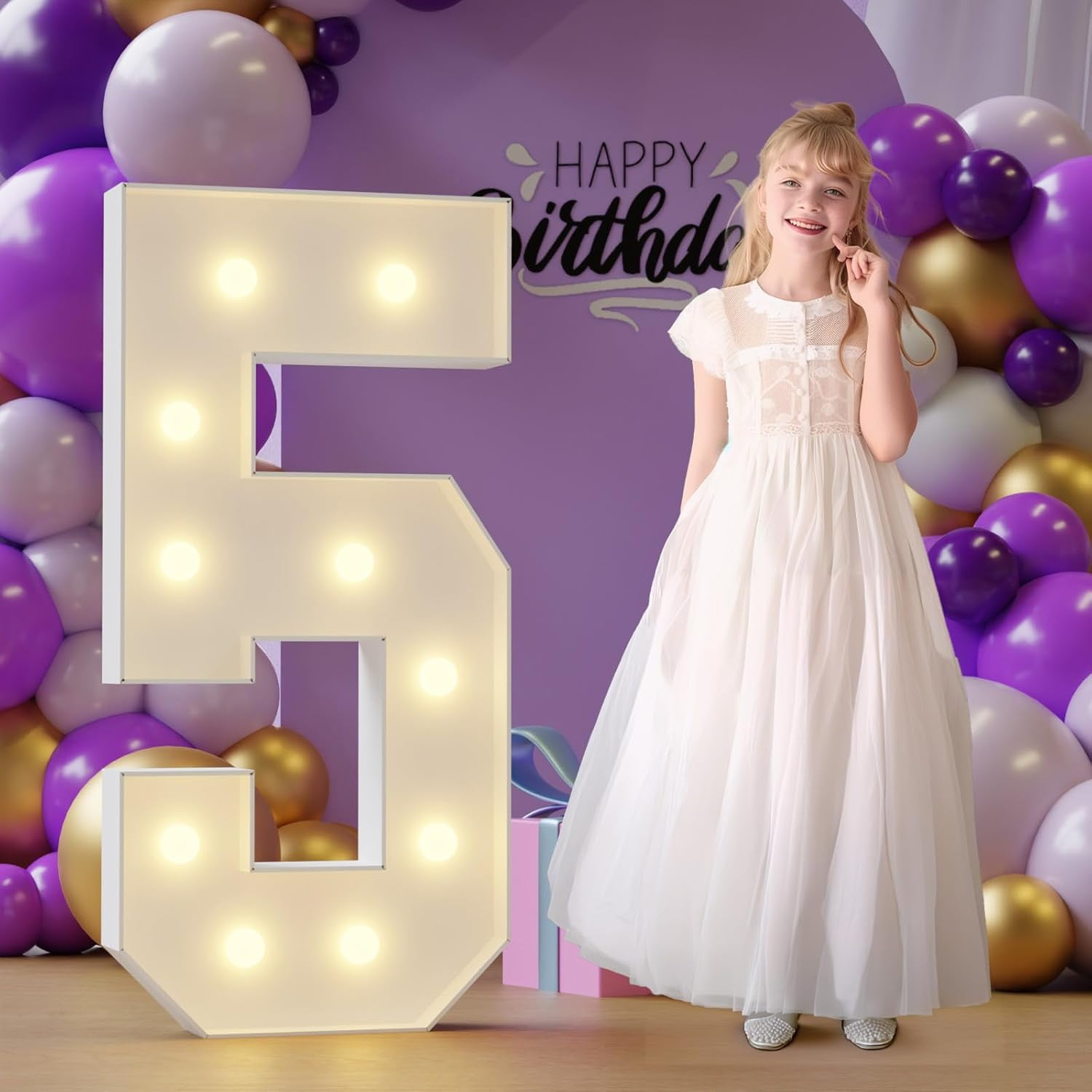 4FT Marquee Numbers 5 Light Up Number, 5th Birthday Decorations Marquee ...
