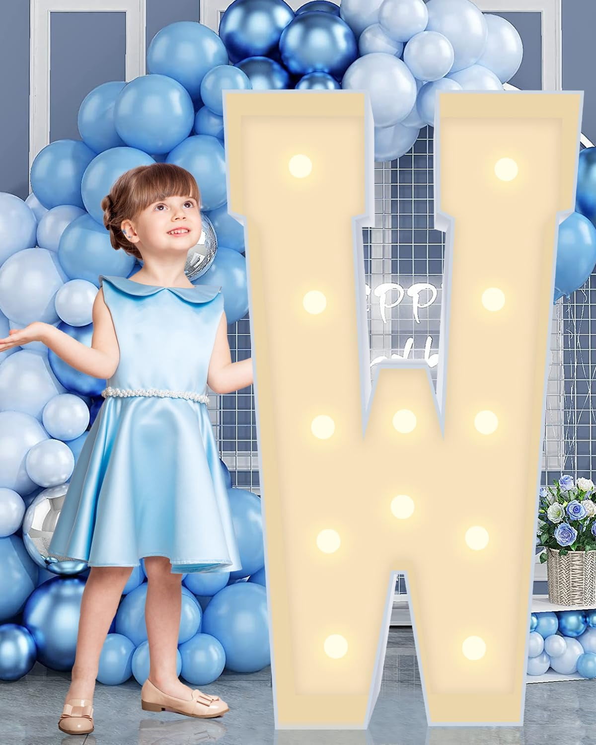 4FT Marquee Plastic Letters W - Light up Letters W Are Made from ...