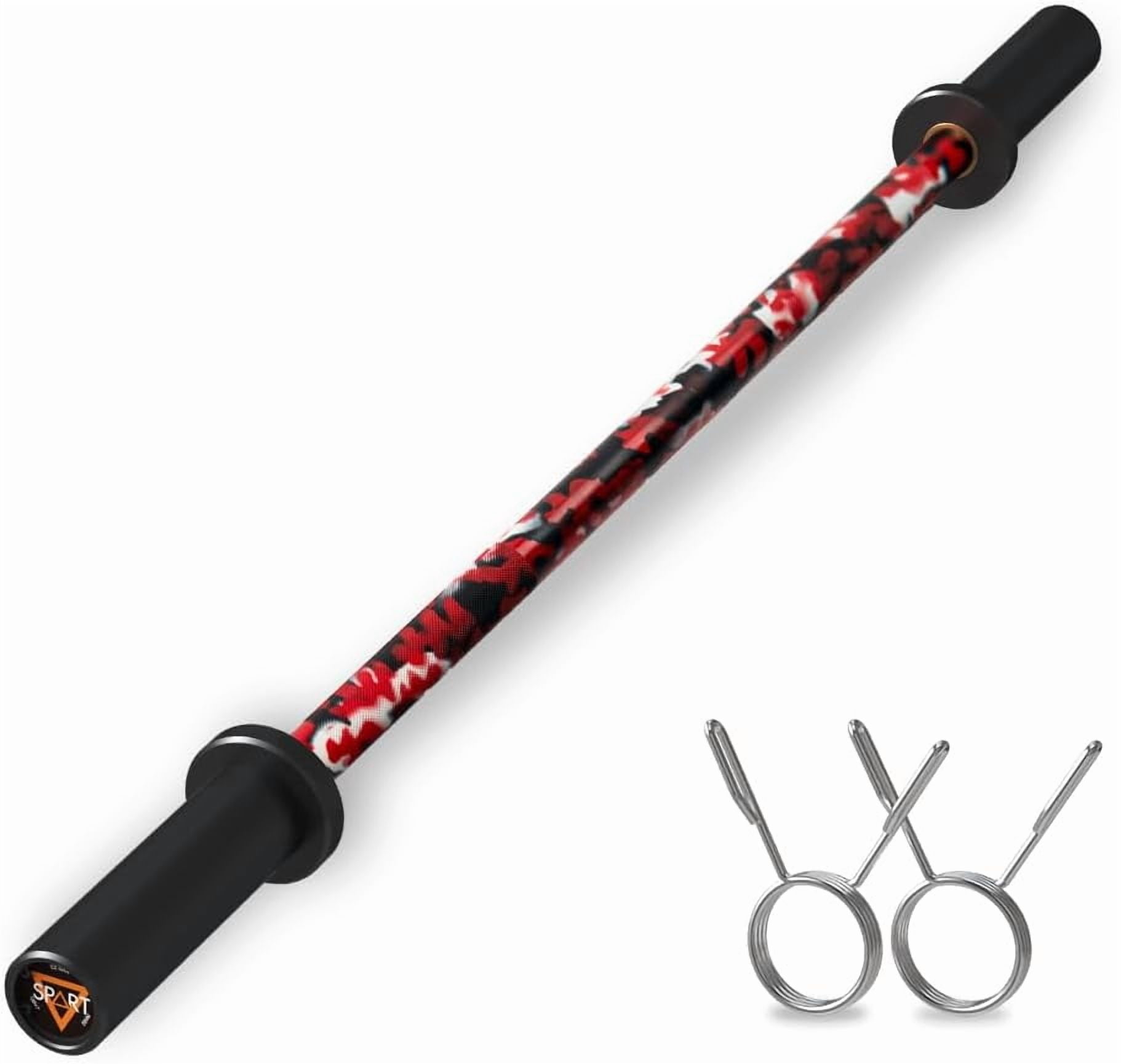 4FT Olympic Barbell Bar, 47Inch Straight Weight Bar with 2 Collars ...