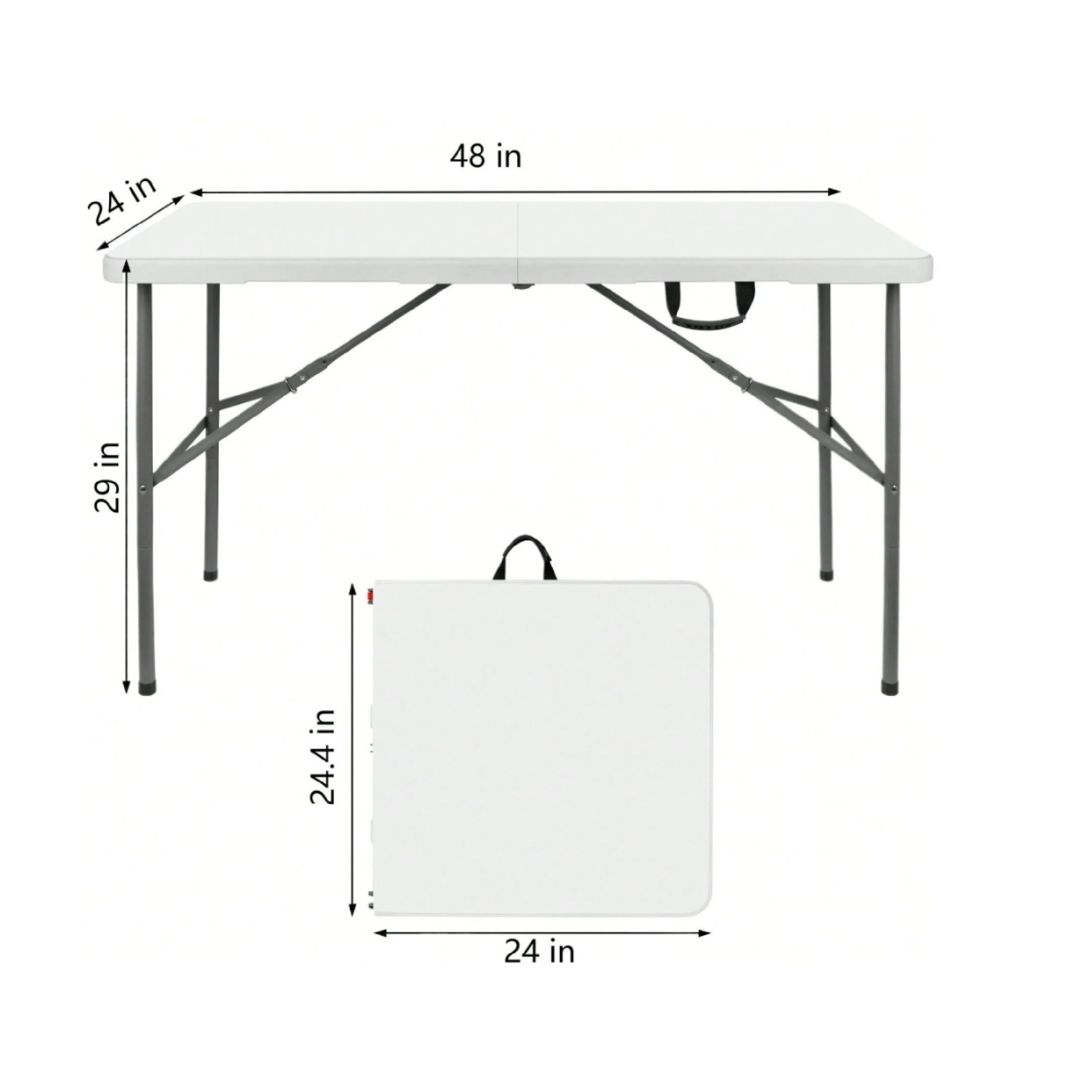 4FT Plastic Folding Table, Shooting Table, Portable Picnic Table ...