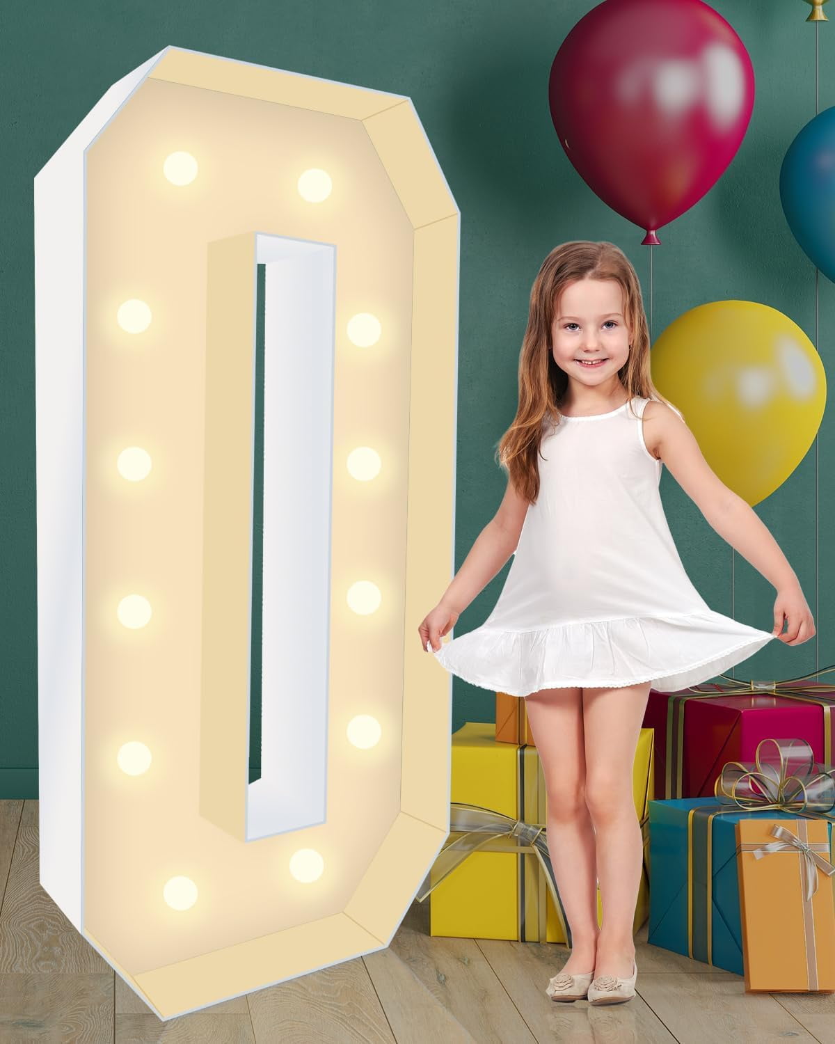 4FT Plastic Marquee Numbers 0 - Light up Numbers Are Made from ...