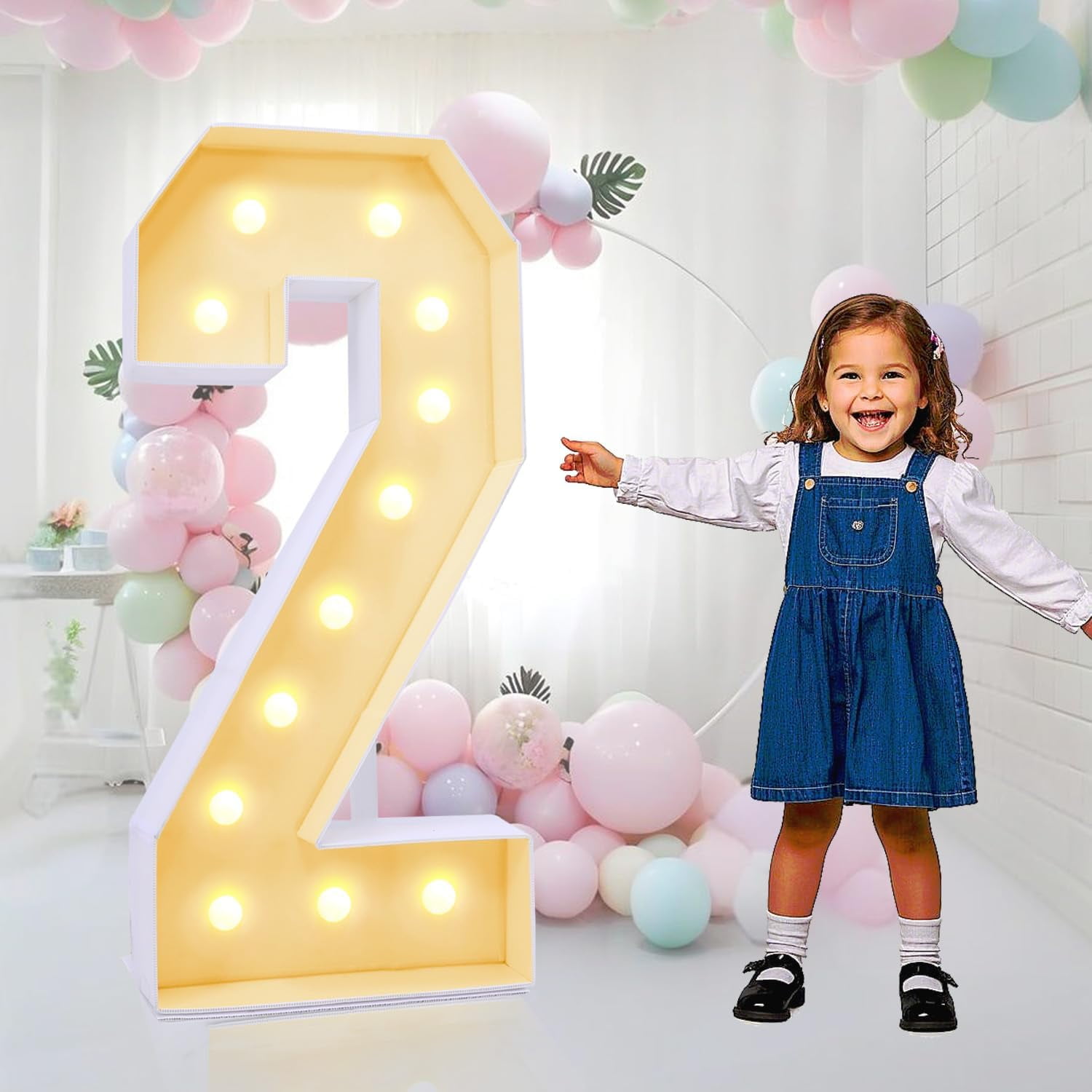 4FT Plastic Marquee Numbers 2 - Light Up Numbers Made From Corrugated ...