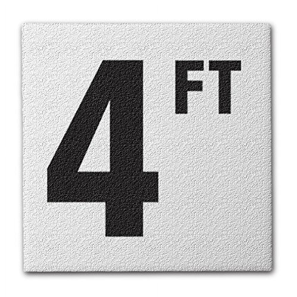 4FT Pool Depth Marker, 6"x6" Tile W/4" Font, Abrasive Non-Slip Finish ...