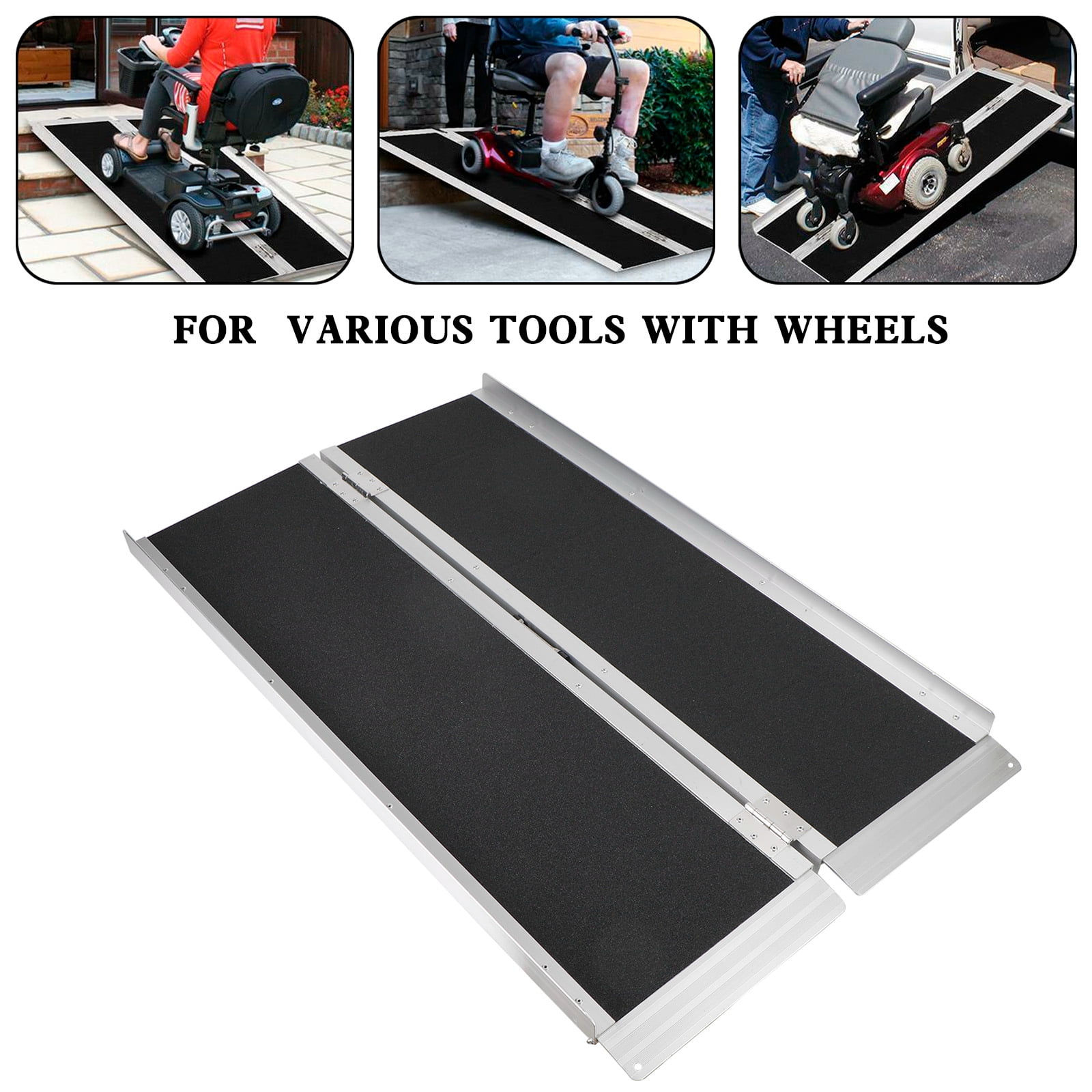 4FT Portable Wheelchair Ramp Non Skid Aluminum Foldable Mobility ...