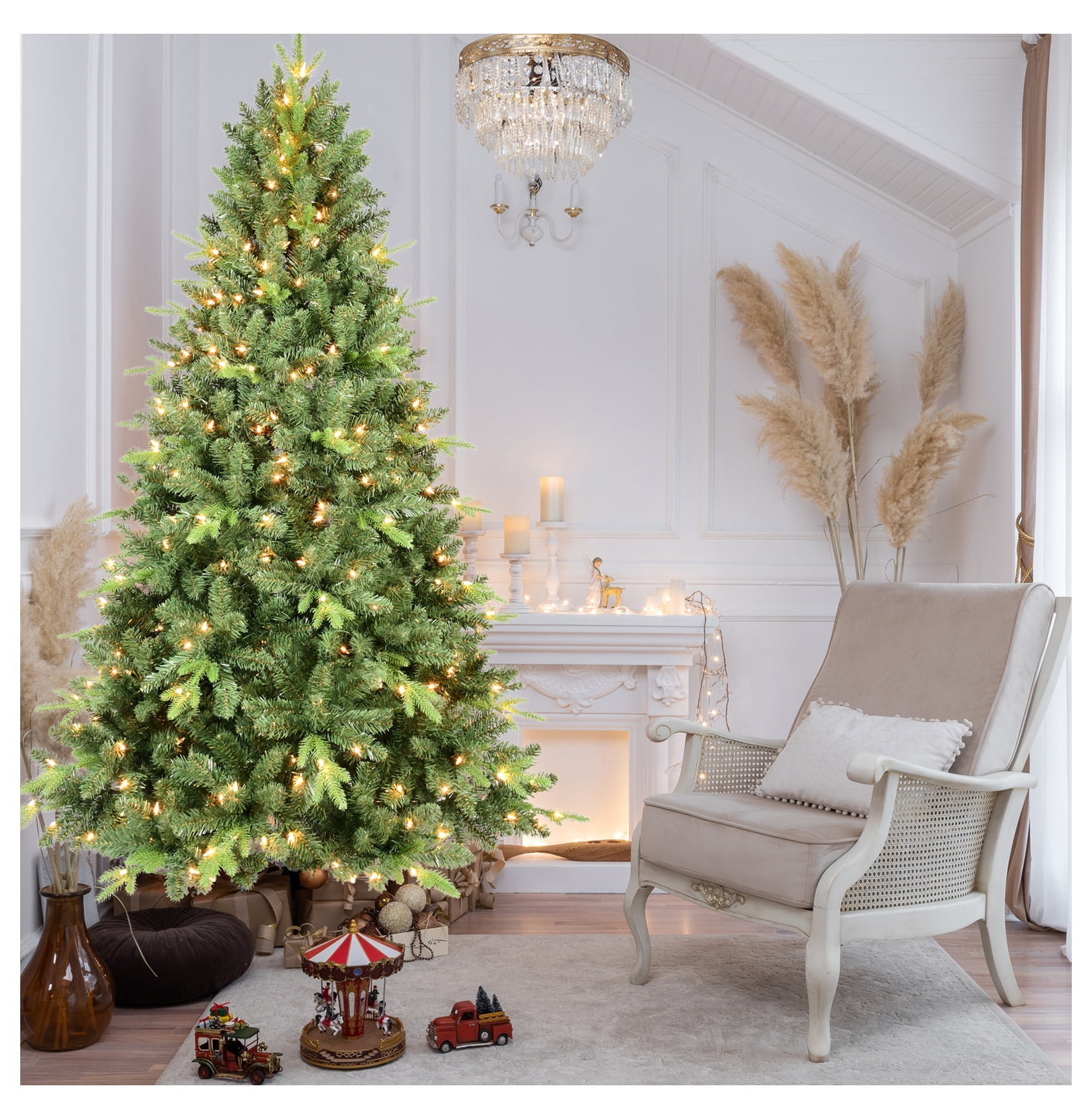 4FT Pre-Lit Christmas Tree with 200 UL Warm White Lights – Classic ...