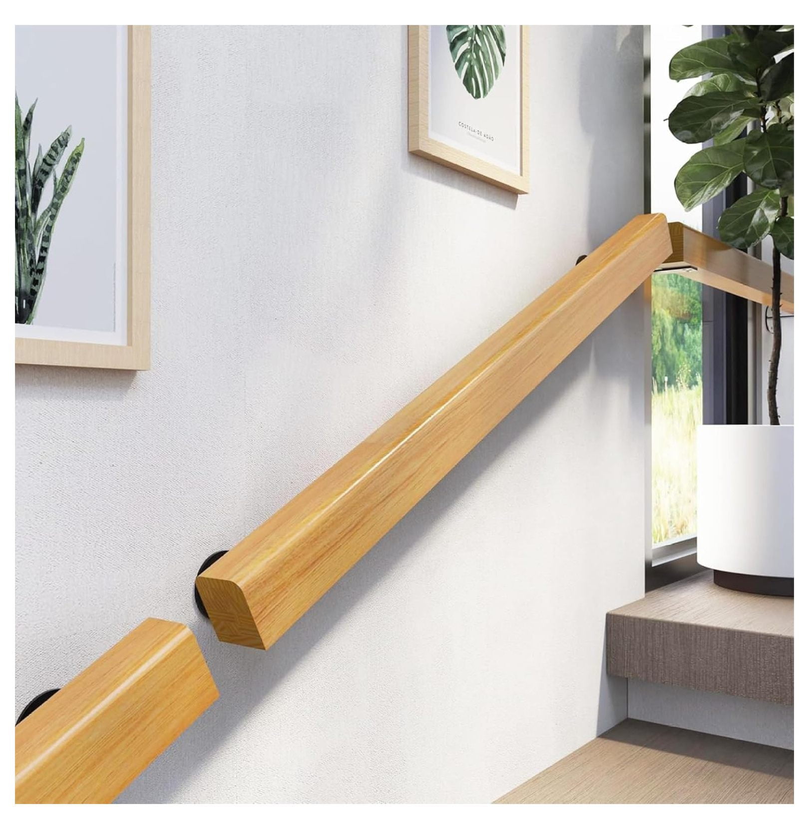 4FT Premium Solid Wood Handrails for Indoor Stairs, Handling Over 500 ...