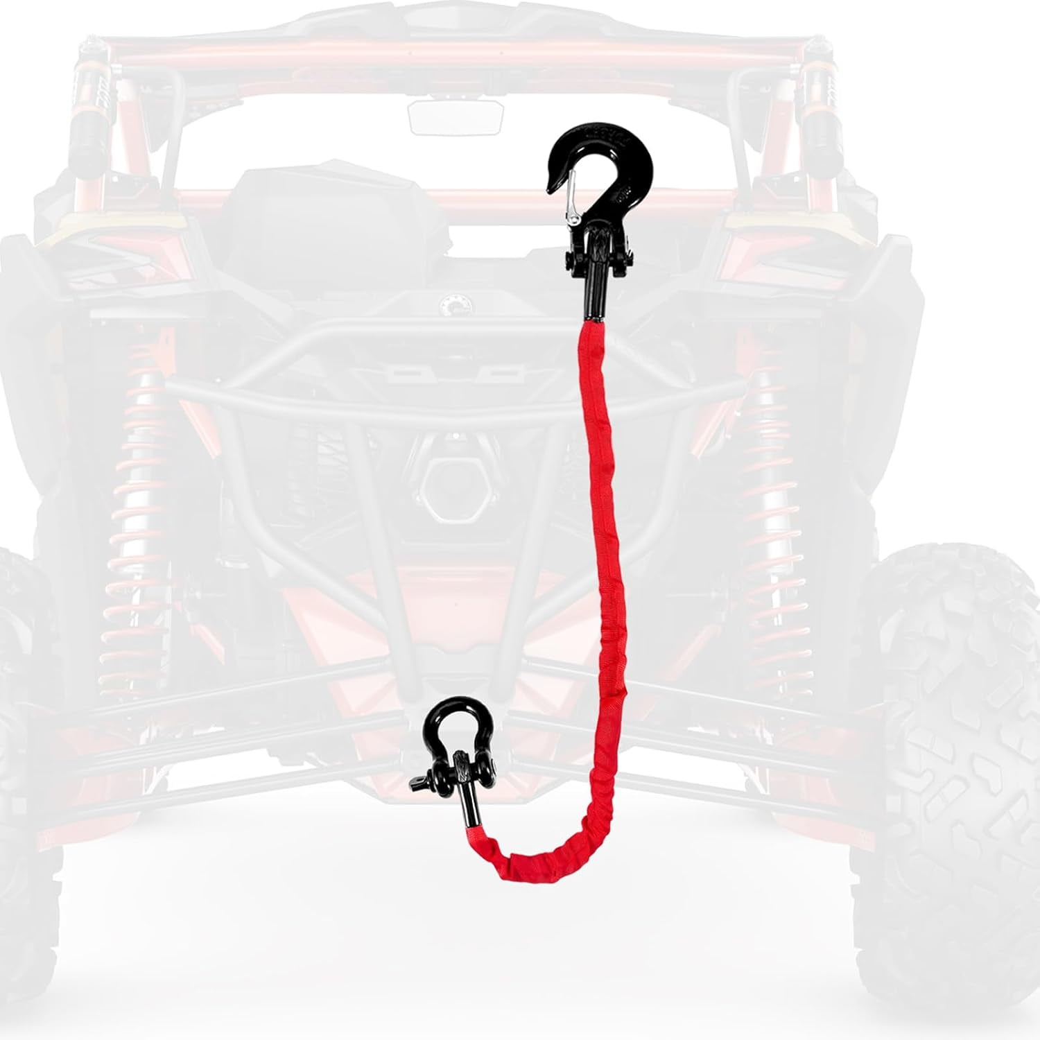4FT Recovery Strap ATV UTV 18000lb with D Ring Shackle and Winch Hook ...