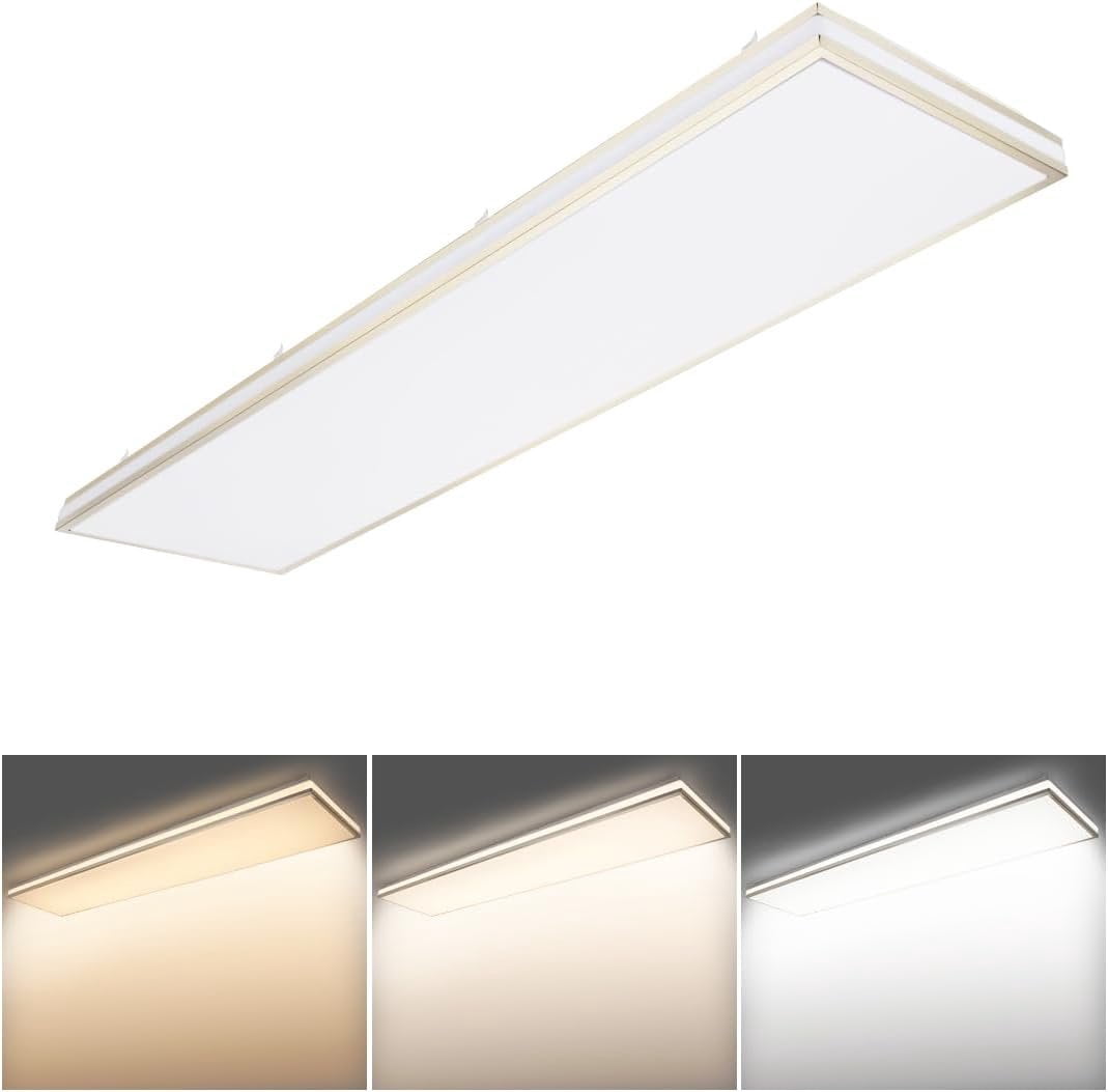 4FT Rectangle LED Flush Mount Ceiling Light for Kitchen/Laundry, 48W ...