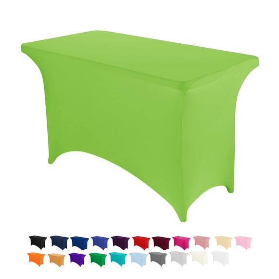 4FT Rectangular Stretch Spandex Table Cover Black Elastic Tablecloth ...