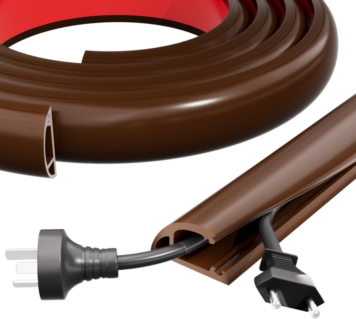 4FT Side-Open Extension Cord Covers for Wires on Floor,Silicone Power ...