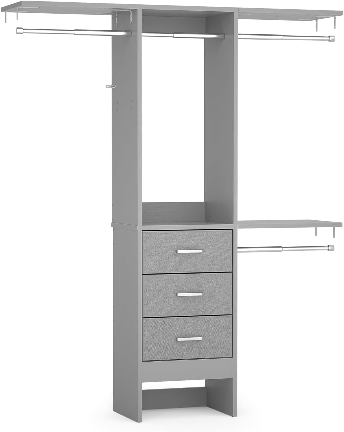 4FT Small Closet System with 3 Fabric Drawers, 48'' Closet Organizer ...